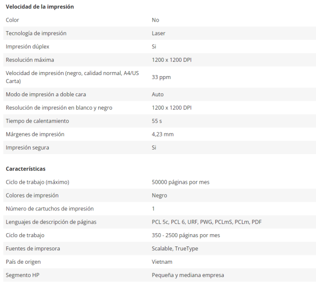 Impresora HP LaserJet Pro 3003dw – Vax Technology